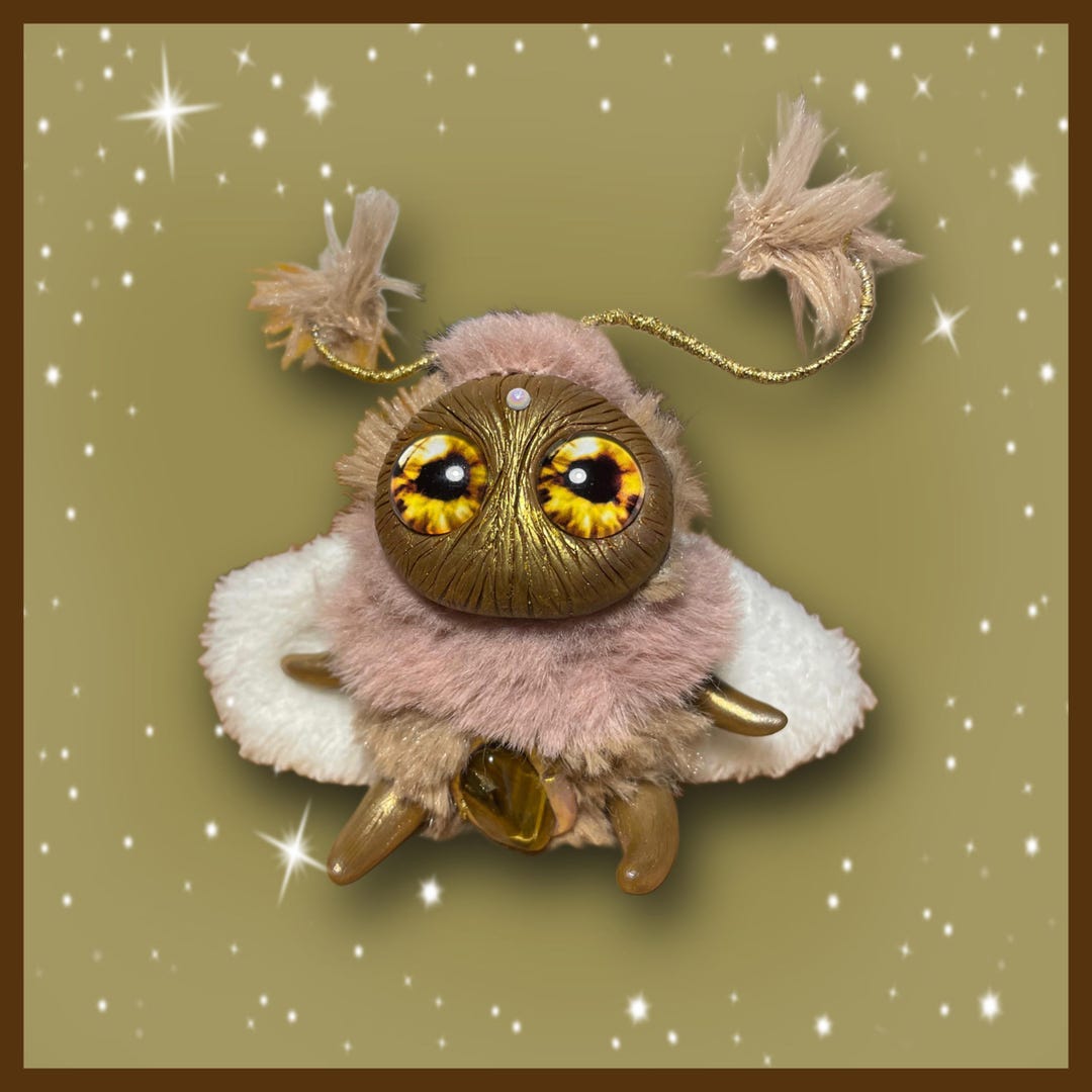 Mini Moth Plushie- Handmade, Upcycled, Ecofriendly Art Doll - Etsy
