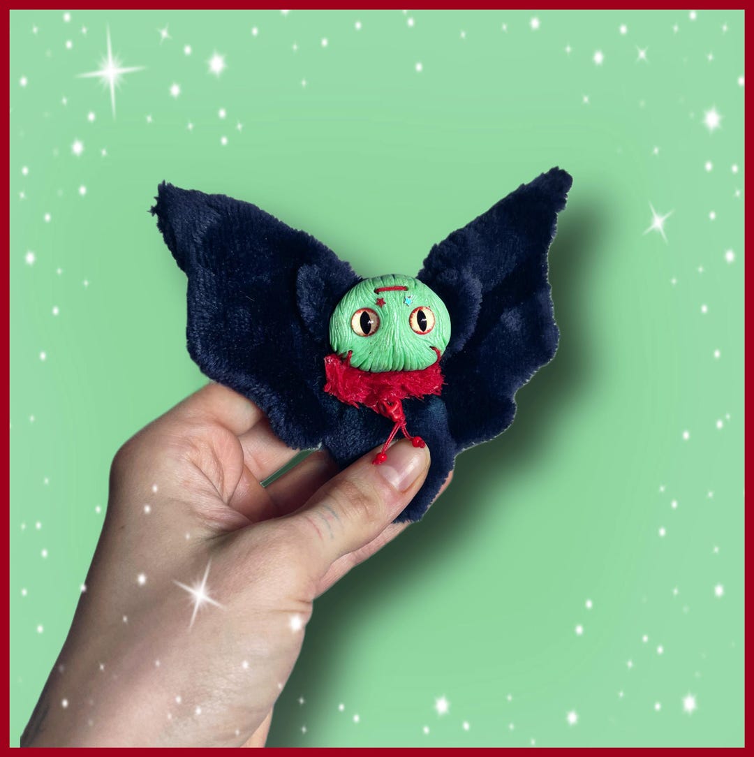 Mini Plushie Bat Otto Handmade, Upcycled Art Doll - Etsy