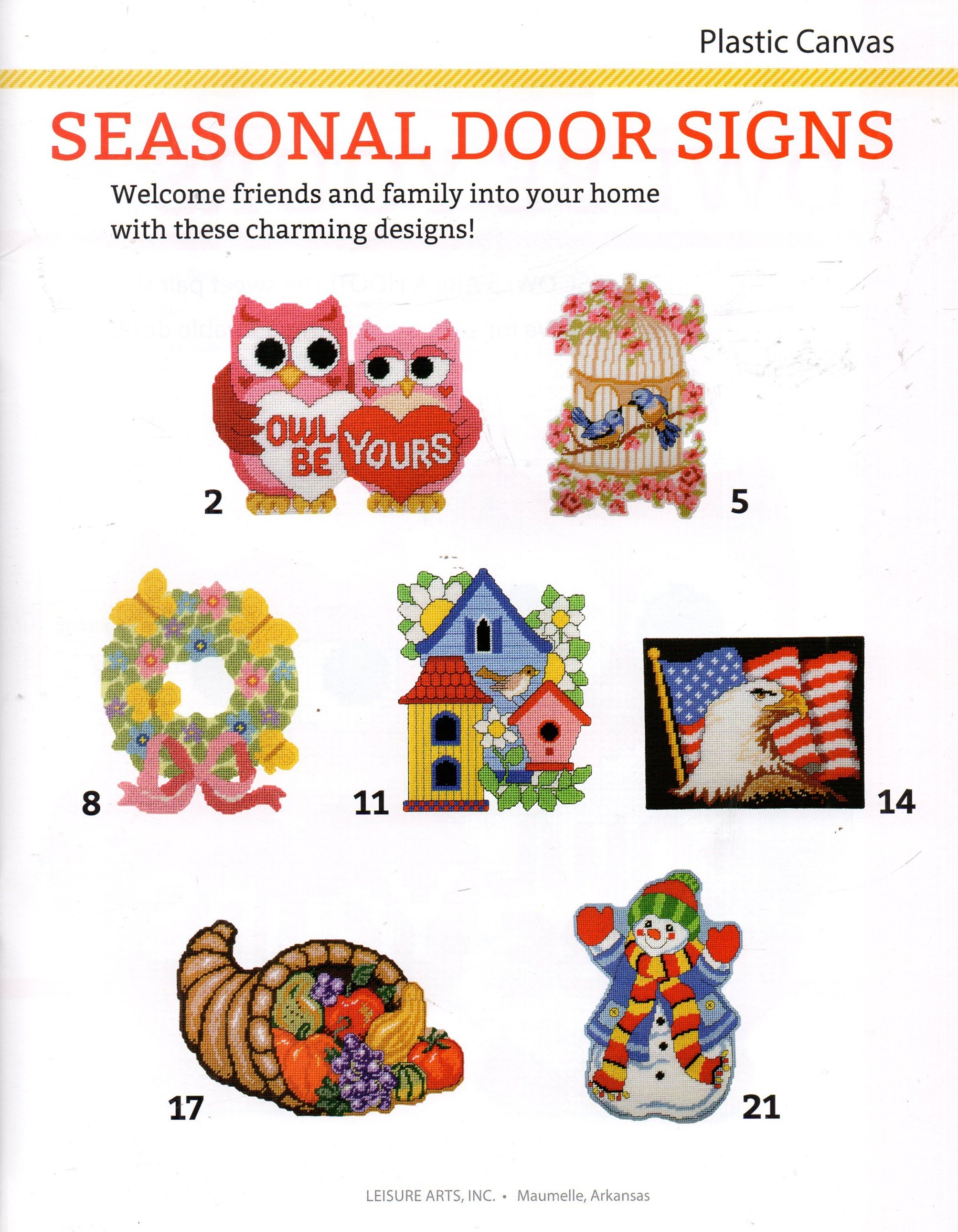 Seasonal Door Signs Cornucopia Snowman Valentines Flag and Eagle ...