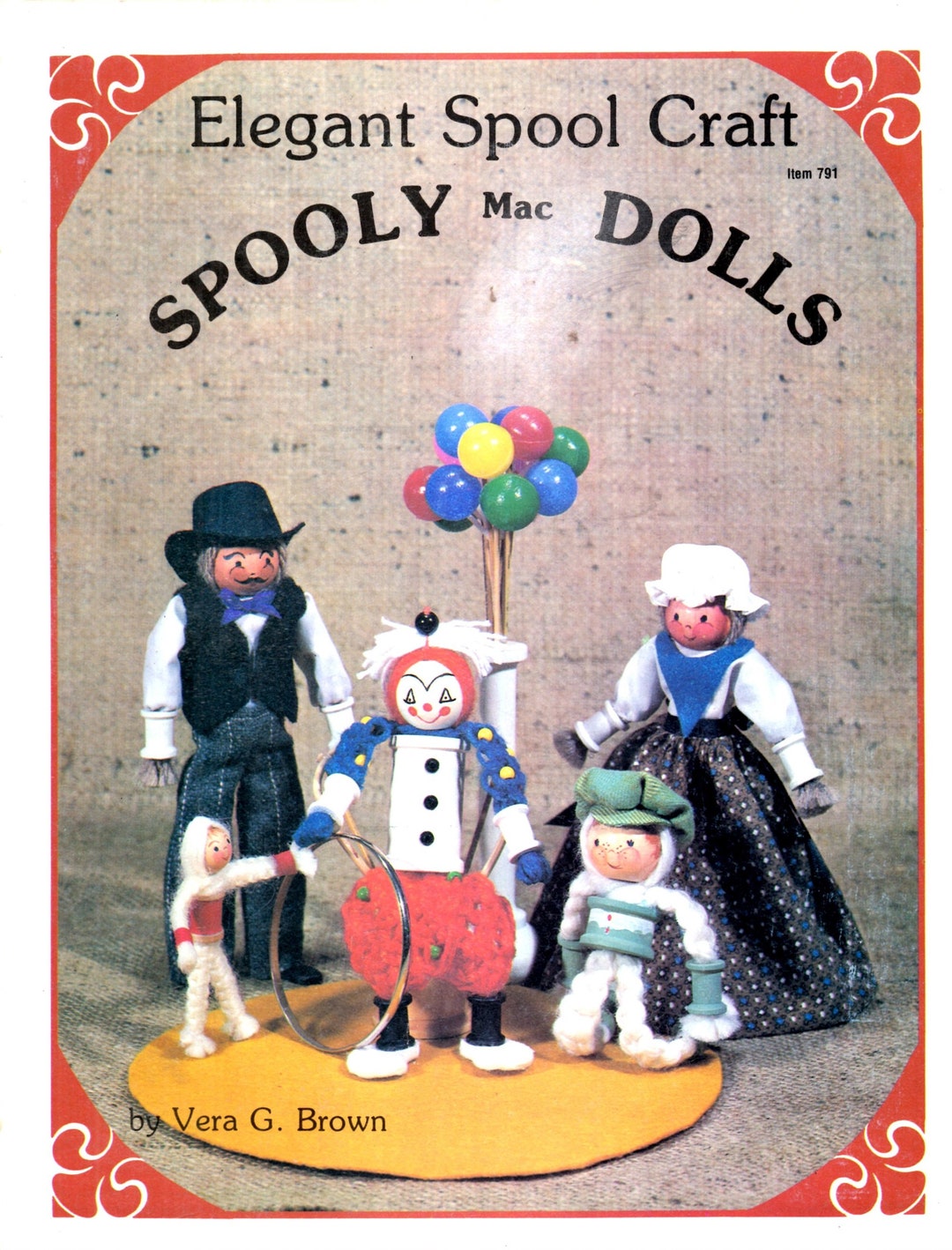 Elegant Spool Craft Spooly Mac Doll Clown Colonial Family Bridal Party ...