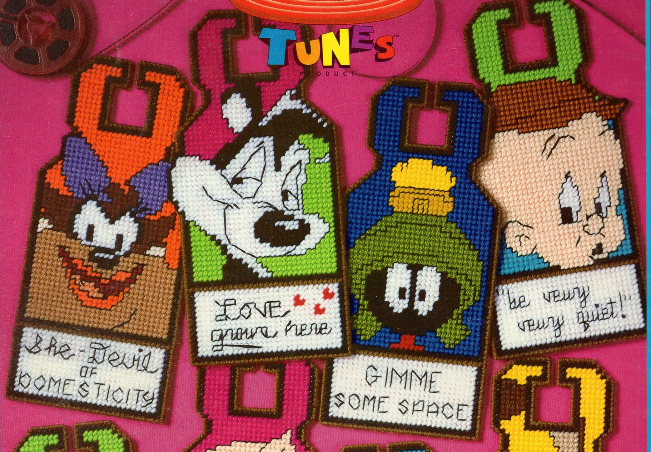 Looney Tunes Door Signs Plastic Canvas Bugs Tasmanian Devil Sylvester