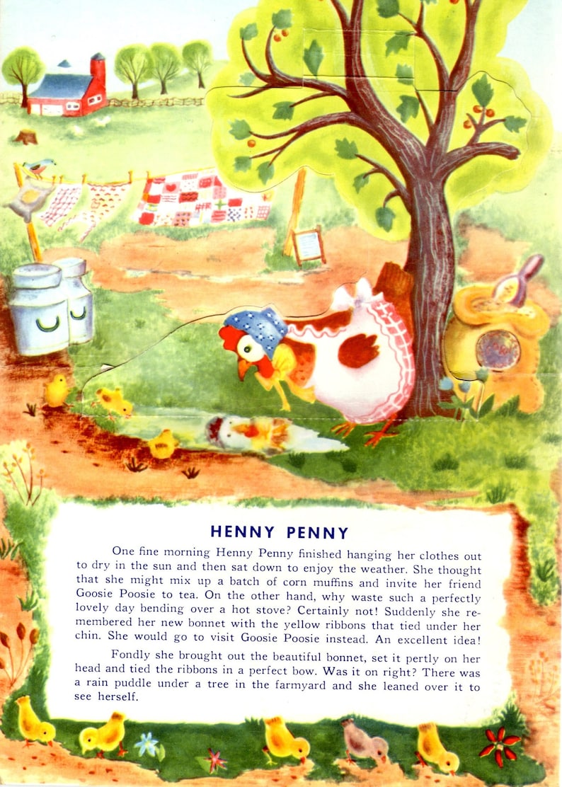 Henny Penny Action Book with 5 3 Dimensional Spring Ups The | Etsy