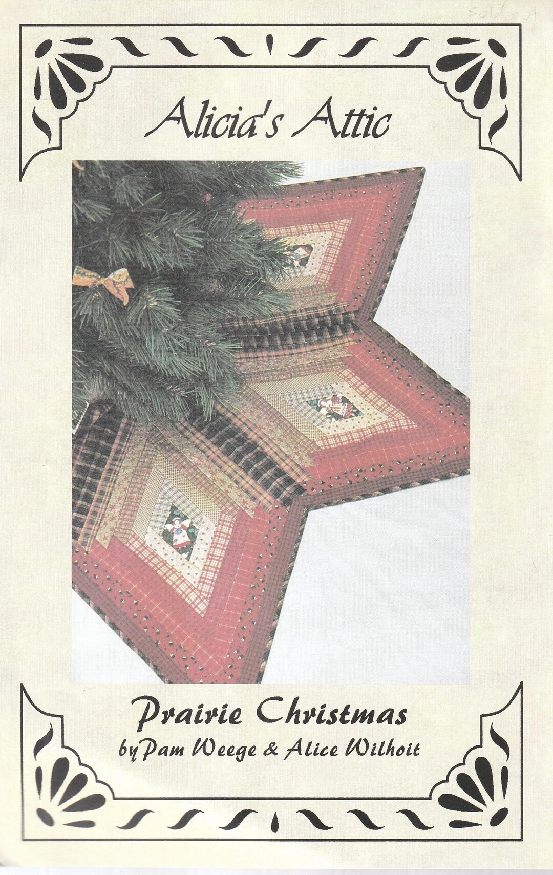 Prairie Christmas Log Cabin Diamond Block Quilted Tree Skirt Craft ...