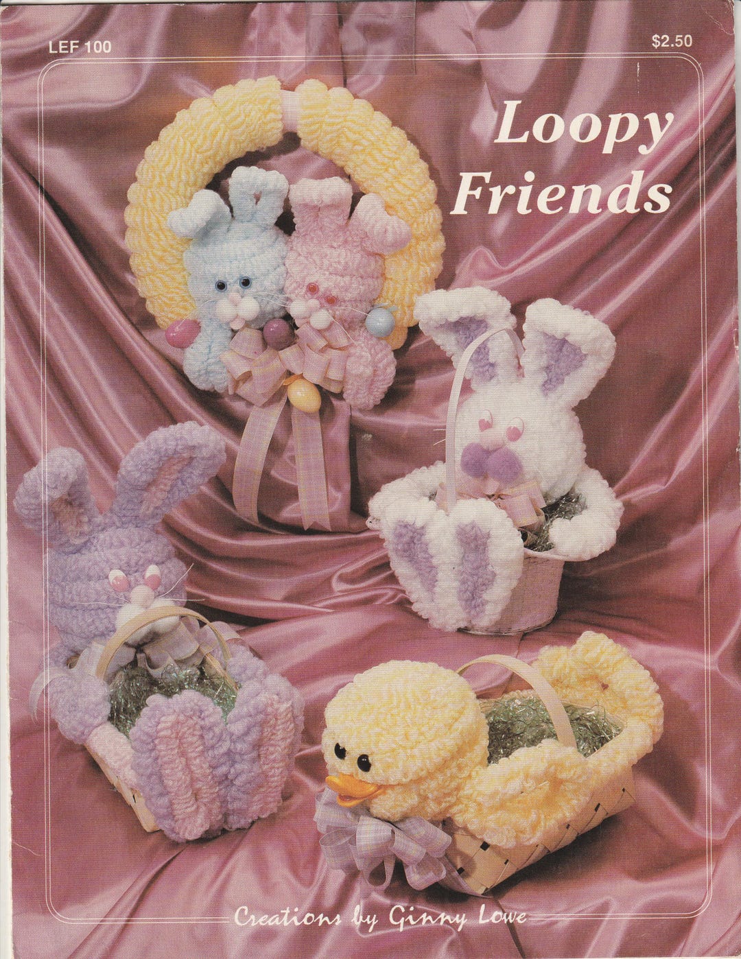 Loopy Friends Chenille Easter Bunny Rabbits Chicks Basket Wreath Learn ...
