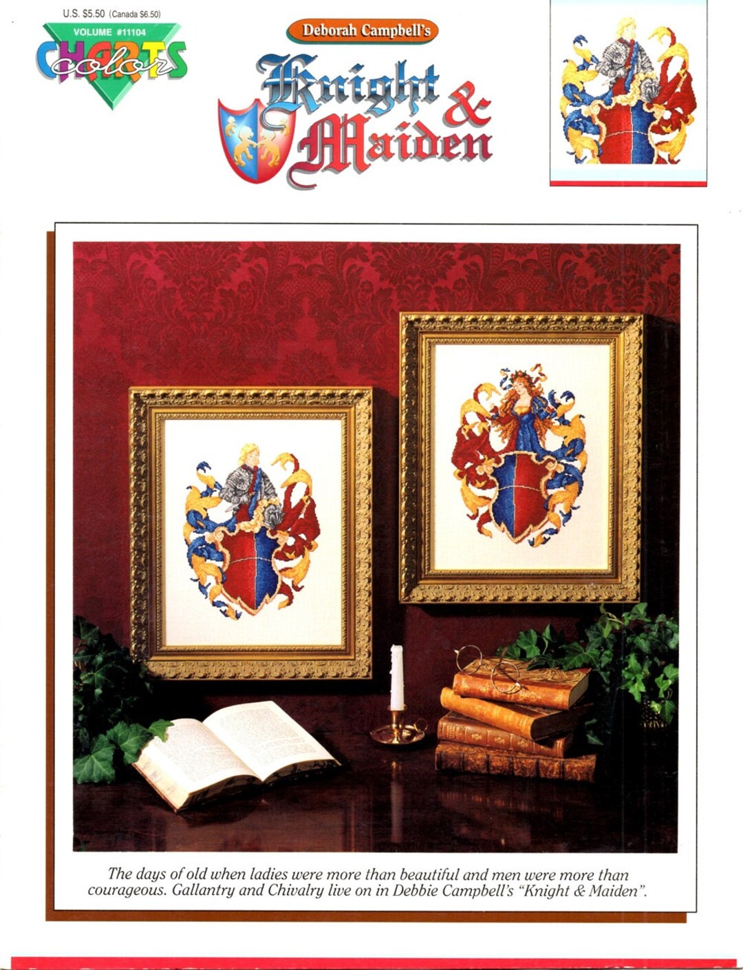 Knight and Maiden Medieval Chain Mail Shield Long Robe Ribbon Streamers ...