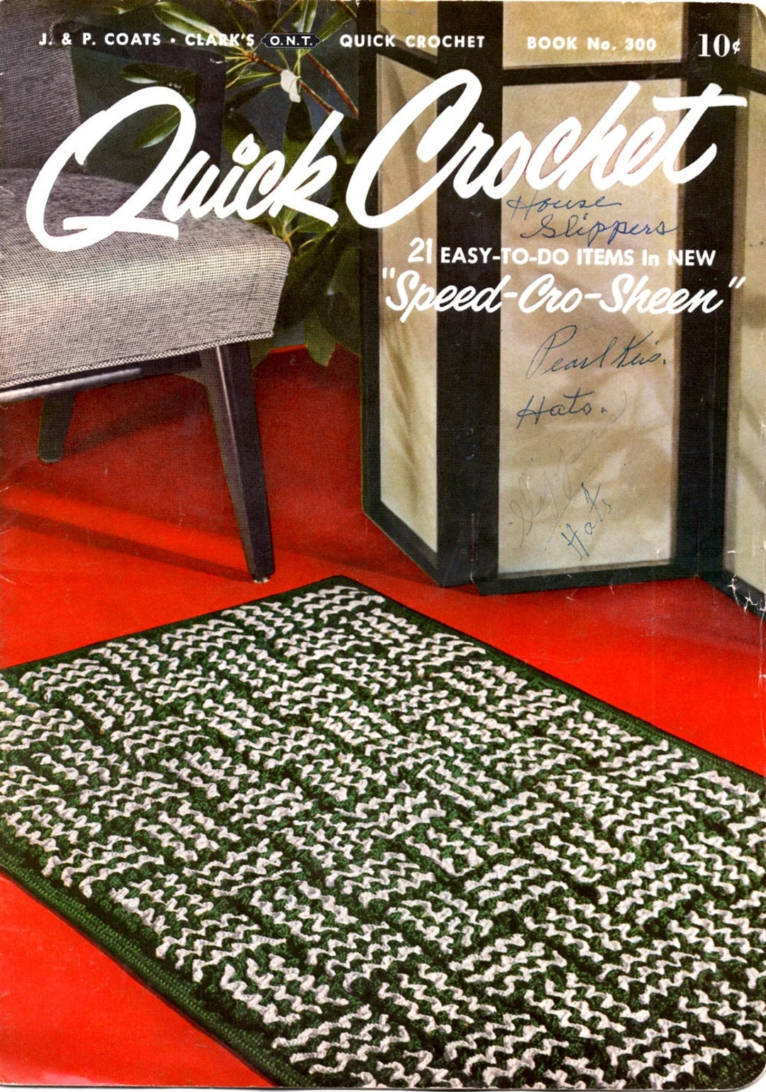 Quick Crochet Heavy Thread Rugs Pot Holders Slippers Belts Pillows ...