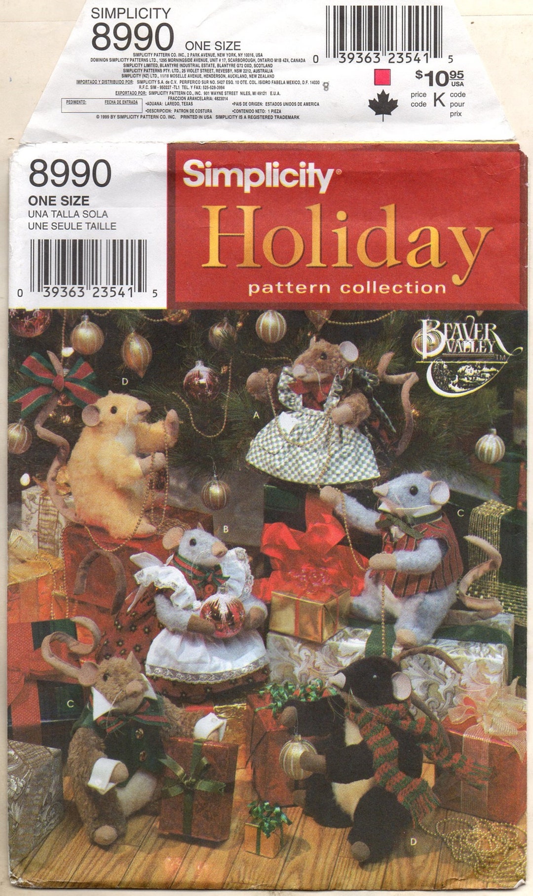 Eight Inch Holiday Mice and Clothes Christmas Themed Stuffed Animals ...