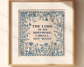 The Lord is My Shepherd I Shall Not Want Framed Wall Art Nursery Art ...
