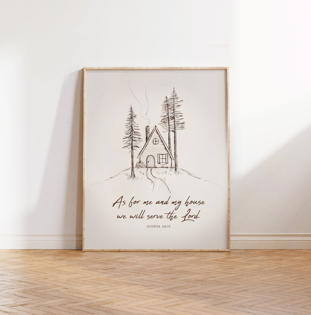 Joshua 24:15 Art Print, as for Me and My House, Scripture Artwork - Etsy
