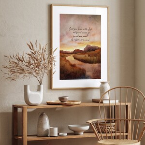 Psalm 55:22 Art Print, Cast Your Burden on the Lord, Scripture Artwork ...