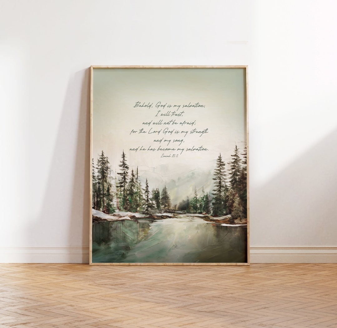 Isaiah 12:2, Scripture Art, Trust in God, Bible Verse Artwork - Etsy