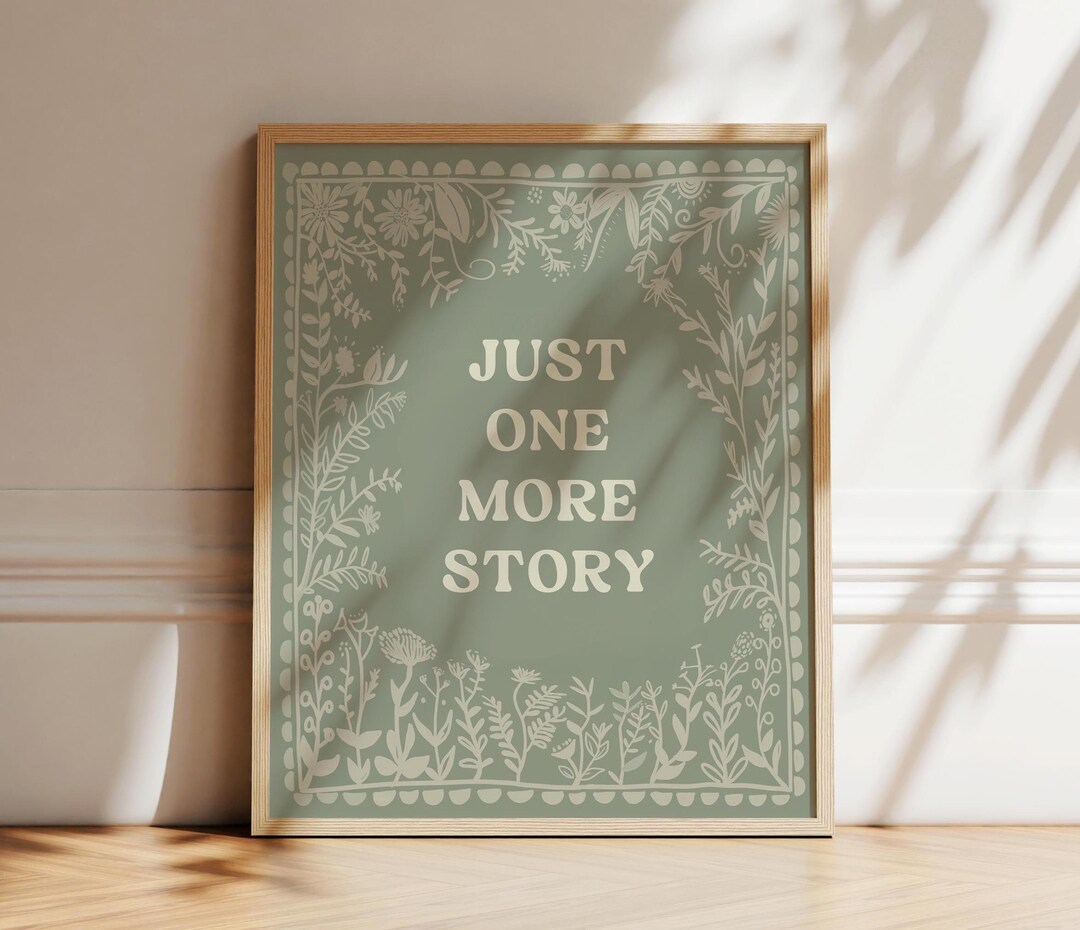 Nursery Quote Wall Art Print, Reading Children's Room Artwork, Just One ...