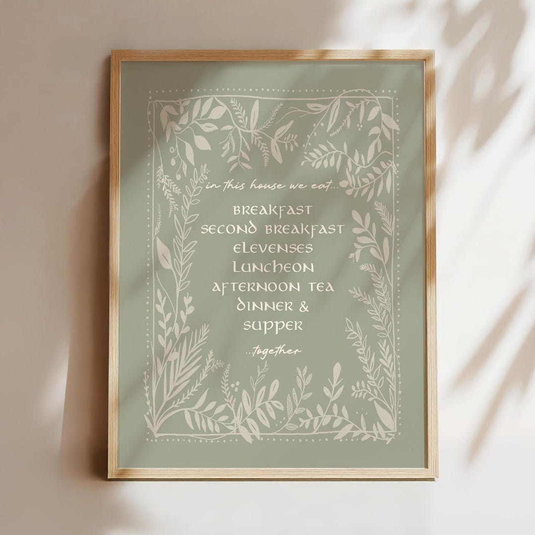 Second Breakfast Kitchen Art Print, Gift for LOTR Fan, Hobbits, Fantasy ...