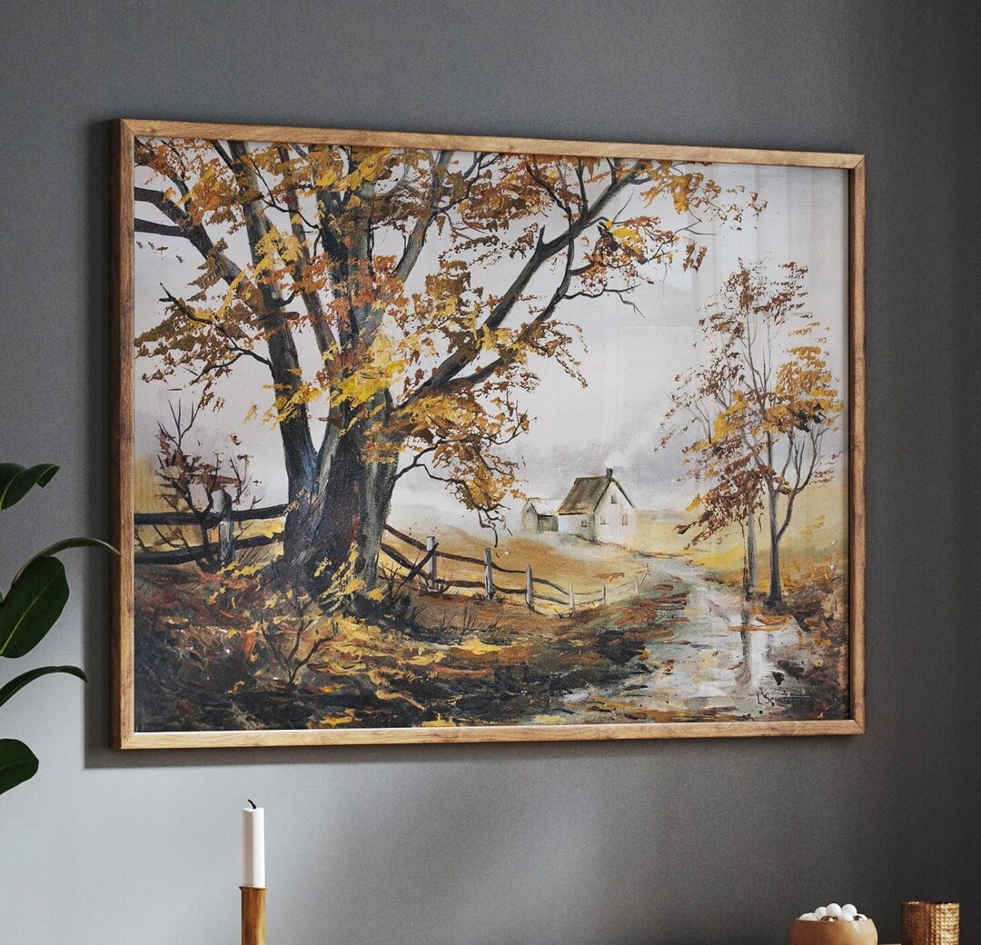 Autumn Wall Art, Moody Fall Artwork, Cozy Cottage Print, Farmhouse ...