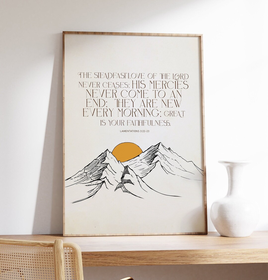 His Mercies Are New Every Morning, Scripture Wall Art, Bible Verse ...