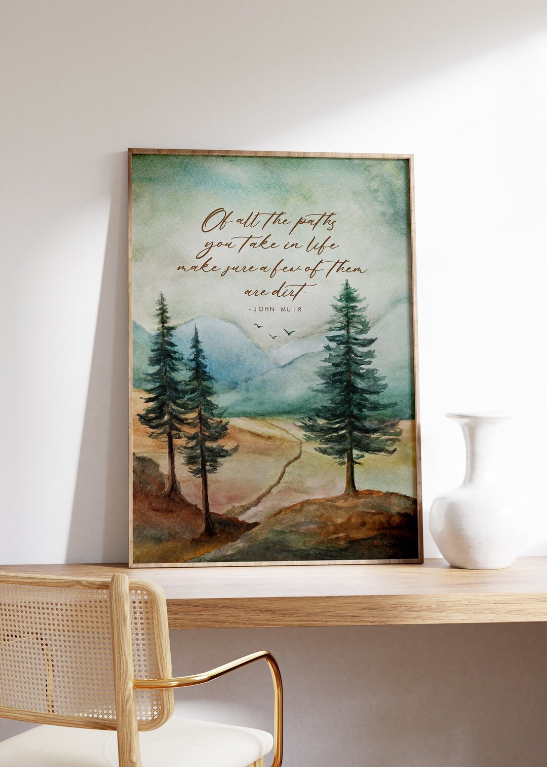 John Muir Quote Wall Art Print of All the Paths You Take in - Etsy