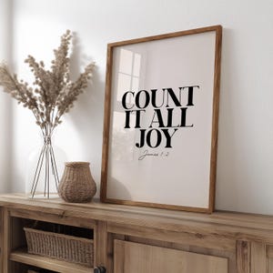 Count It All Joy Scripture Print, Minimal Neutral Bible Verse Art ...