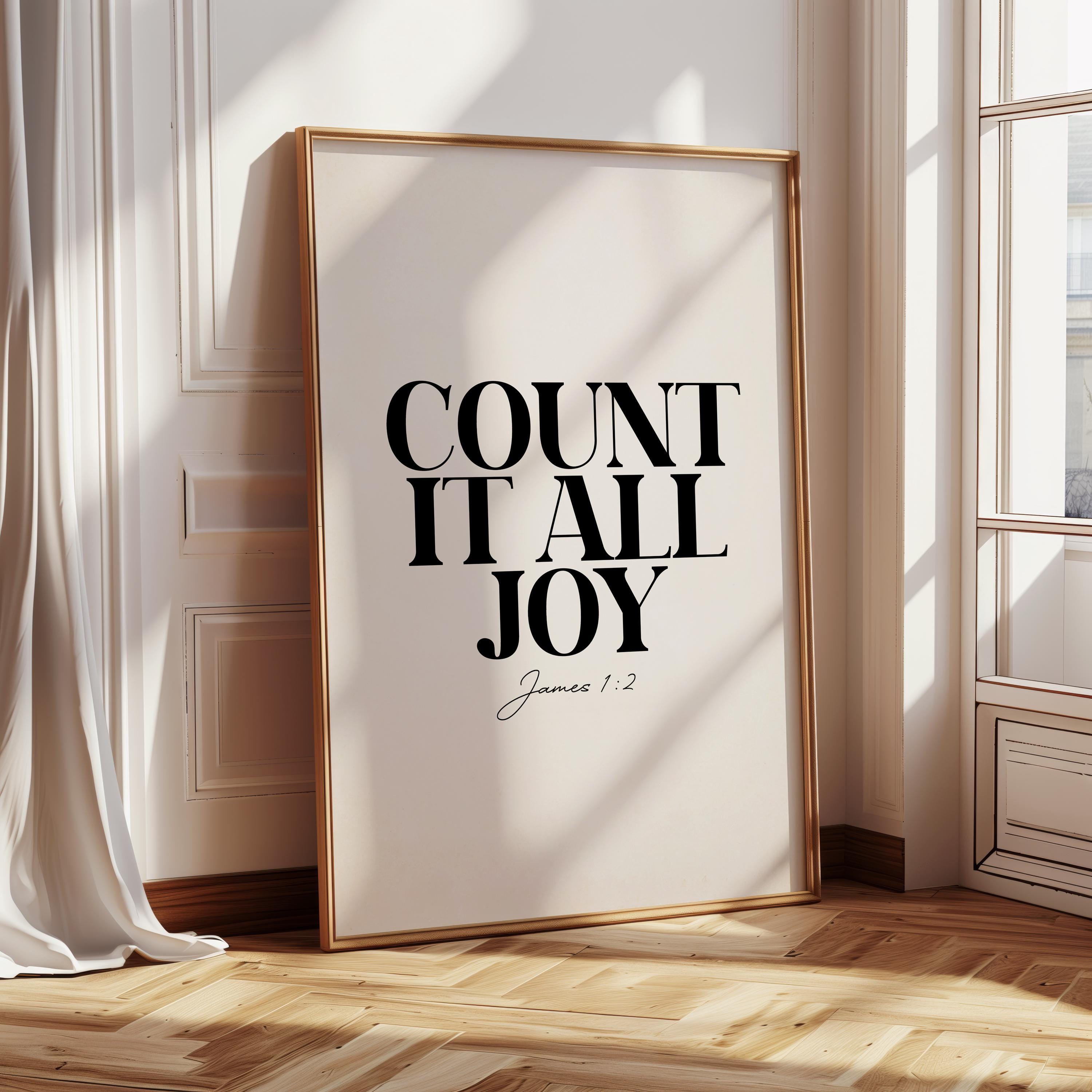 Count It All Joy Scripture Print, Minimal Neutral Bible Verse Art ...