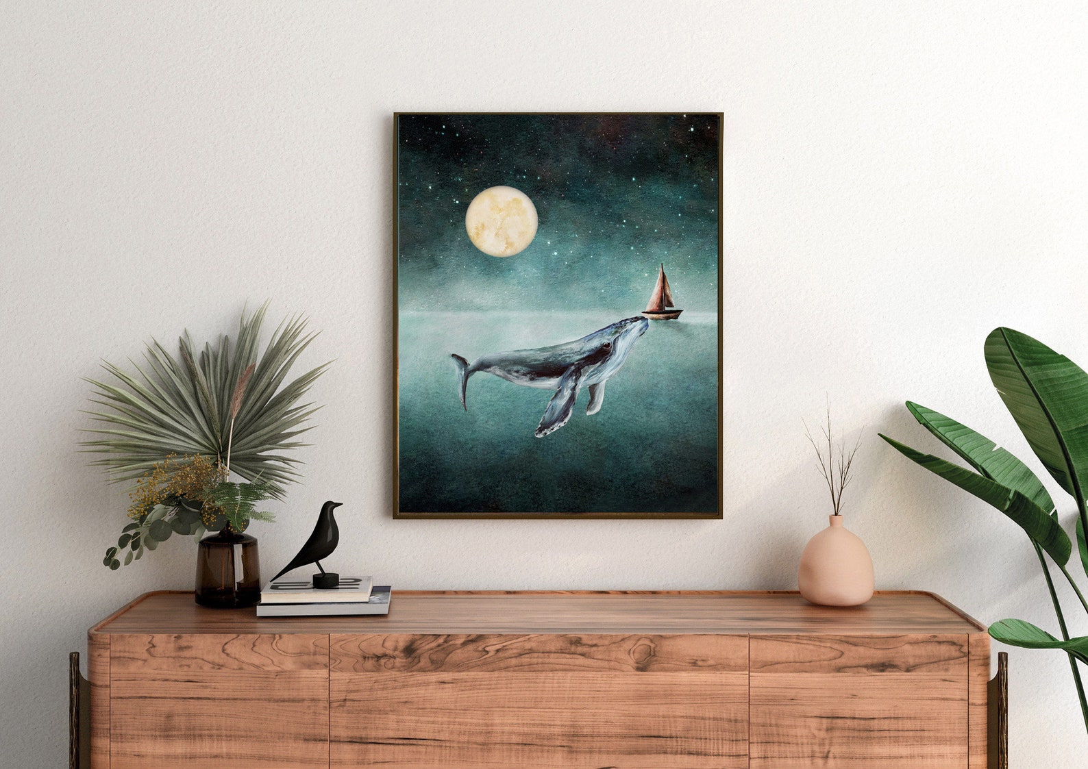 Whale Art Print for Home or Ocean Nursery Whimsical Whales - Etsy