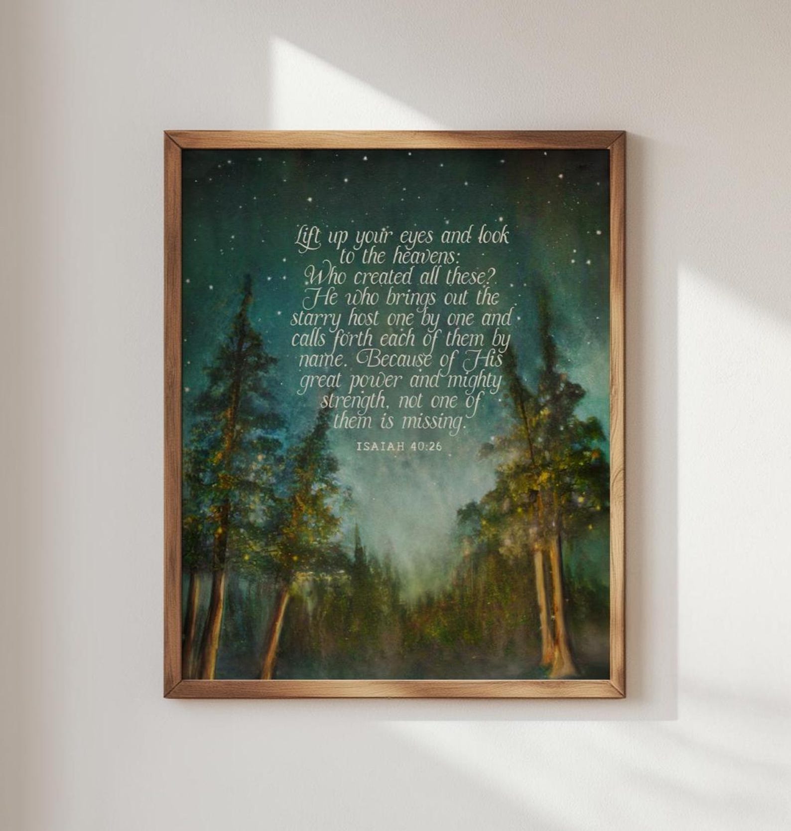 Isaiah 40:26 Wall Art, Bible Verse About Stars, Christian Scripture ...