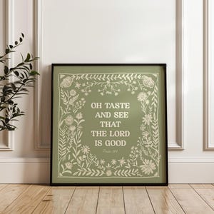 Taste and See the Lord is Good, Scripture Print, Christian Gift - Etsy