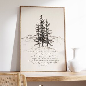 Psalm 62: 5-7 Print, Hope in God My Rock and My Salvation, God is My ...