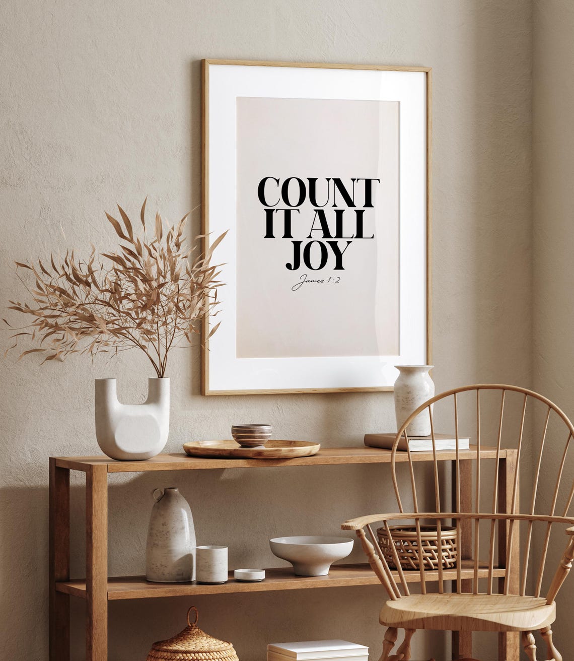 Count It All Joy Scripture Print, Minimal Neutral Bible Verse Art ...