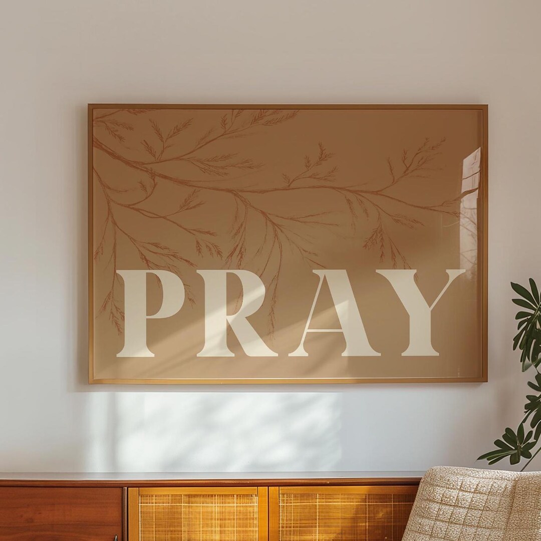 Pray Print, Christian Minimal Modern Wall Art, Bible Verse Art, Dining ...