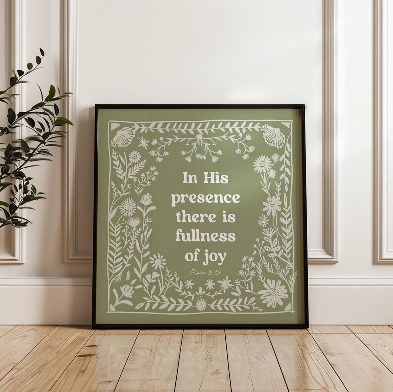 In His Presence There is Fullness of Joy, Scripture Wall Art Print ...