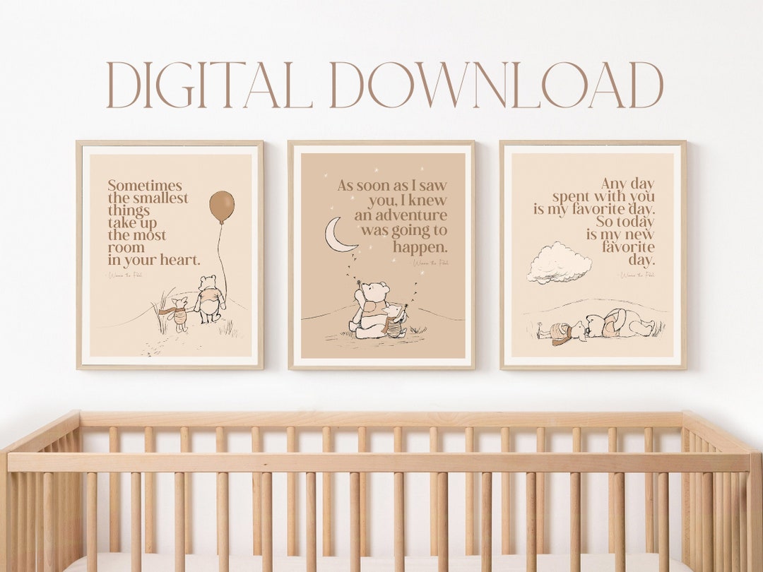 Winnie the Pooh Nursery Printable Original Pooh and Piglet - Etsy