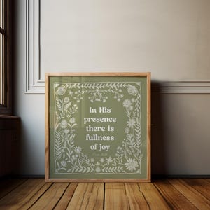 In His Presence There is Fullness of Joy, Scripture Wall Art Print ...