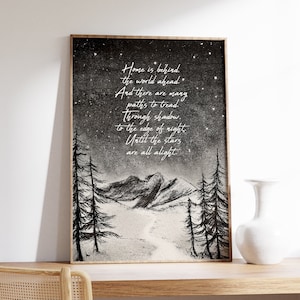Lord of the Rings Wall Art, LOTR Print Gift, Pippin's Song, Home is ...