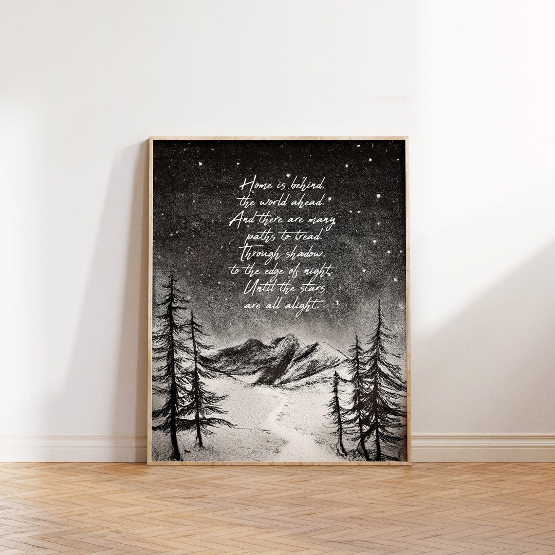 Lord of the Rings Wall Art, LOTR Print Gift, Pippin's Song, Home is ...