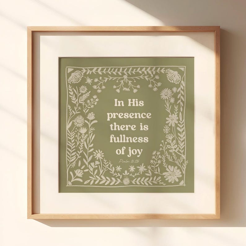 In His Presence There is Fullness of Joy, Scripture Wall Art Print ...