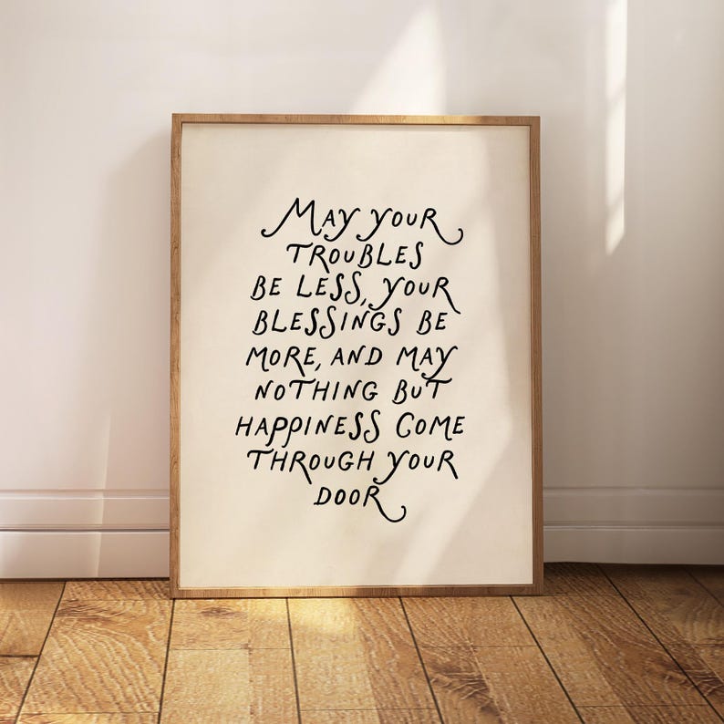 Irish Blessing Print, May Your Troubles Be Less, Typography Art - Etsy