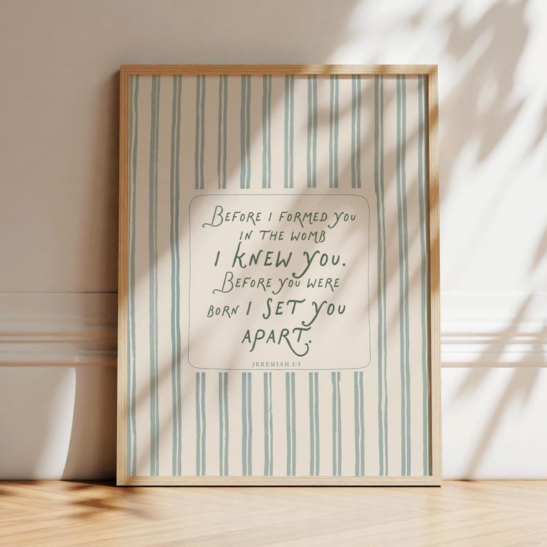 Jeremiah 1:5 Nursery Printable, Before I Formed You Scripture INSTANT ...