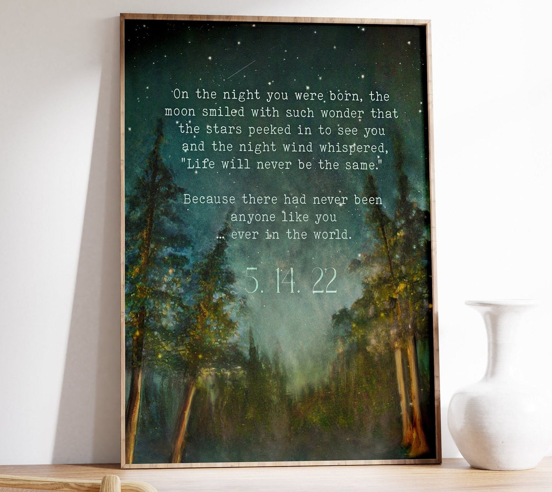 On the Night You Were Born Print, Custom Birth Date Nursery Artwork ...