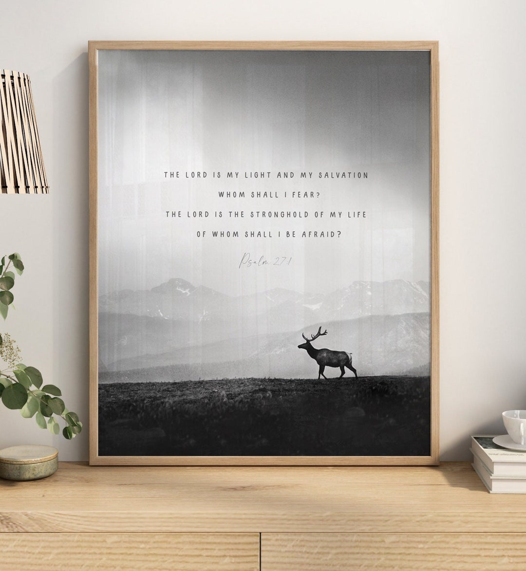 Psalm 27:1 Wall Art Print, Psalms Scripture Print, Christian Décor ...