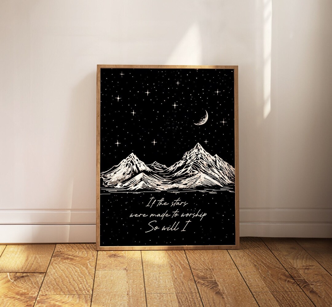Starry Night Sky Mountain Print: Christian Inspirational Art - Etsy