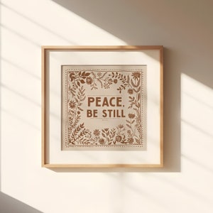 Peace Be Still, Scripture Wall Art Print, Mark 4:39 Artwork, Floral ...