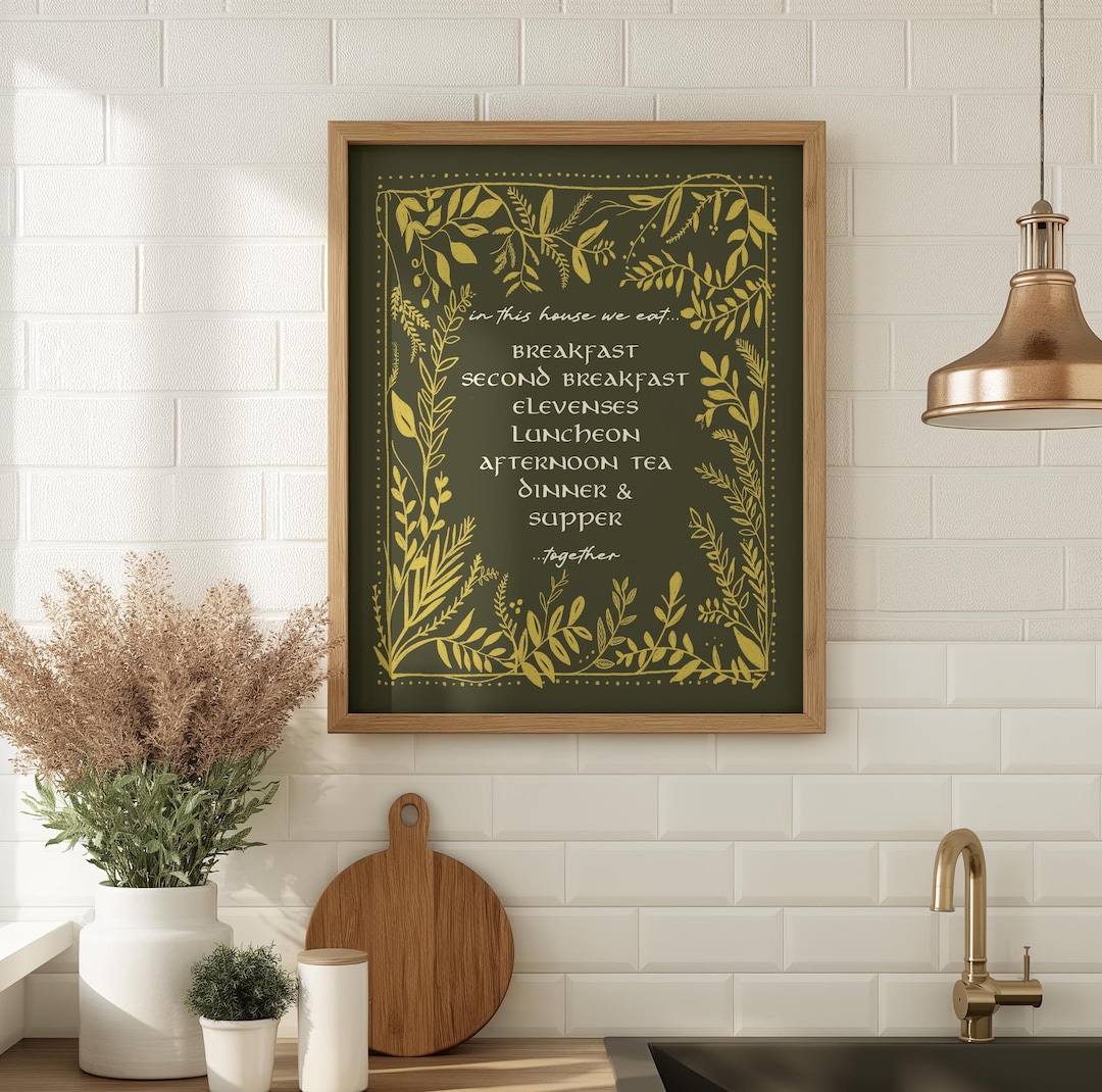 Second Breakfast Kitchen Art Print, Gift for LOTR Fan, Hobbits, Fantasy ...