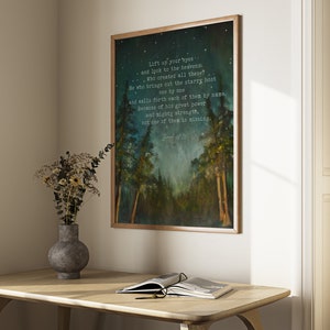 Isaiah 40:26 Wall Art, Bible Verse About Stars, Christian Scripture ...