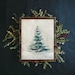 Winter Wall Art Print, Snowy Pine Tree Painting, Simple and Minimal ...