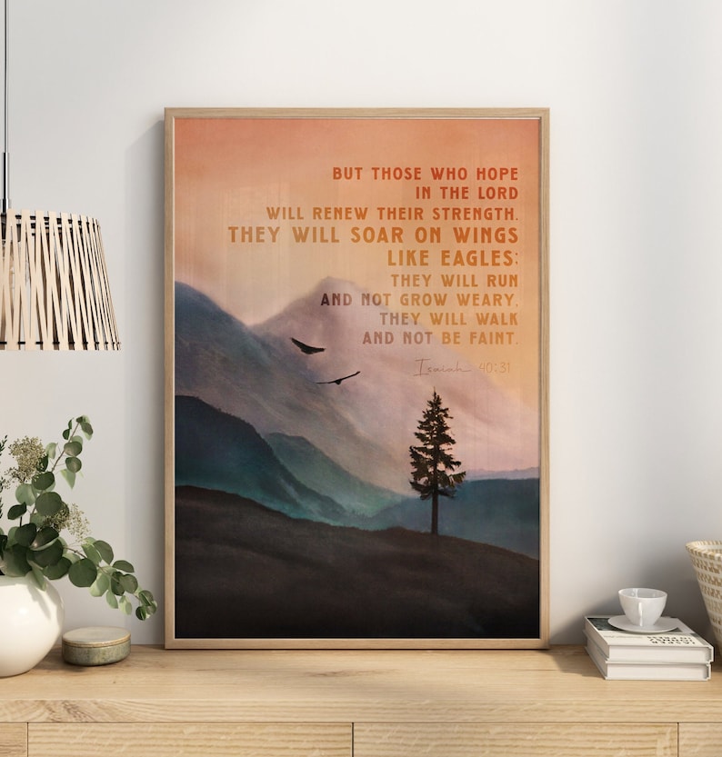 Wings Like Eagles Isaiah 40:31 Bible Verse Art Christian - Etsy
