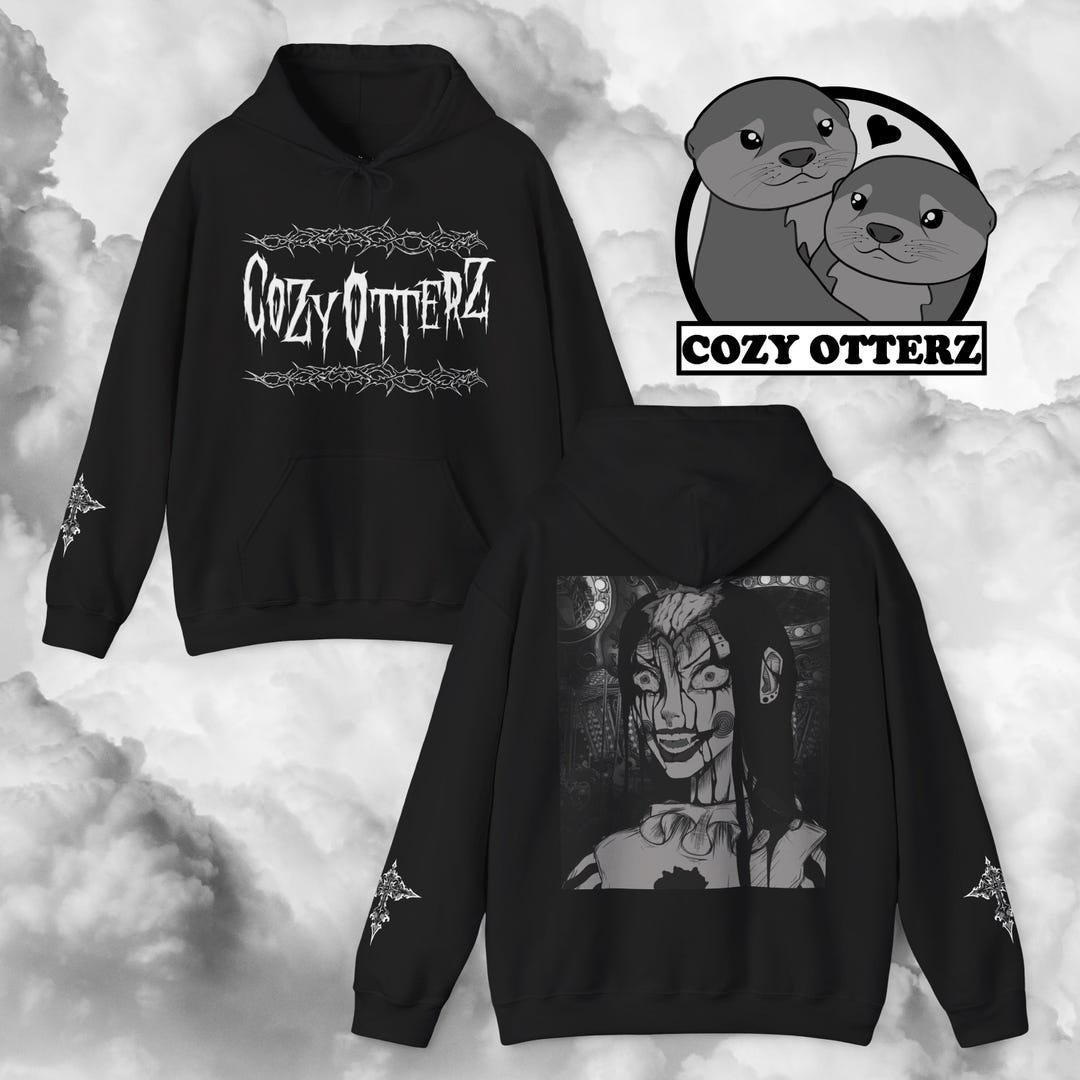 Creepy Psycho Clown Hoodie, Y2K Goth Emo Punk Sweatshirt, Grunge Cross ...