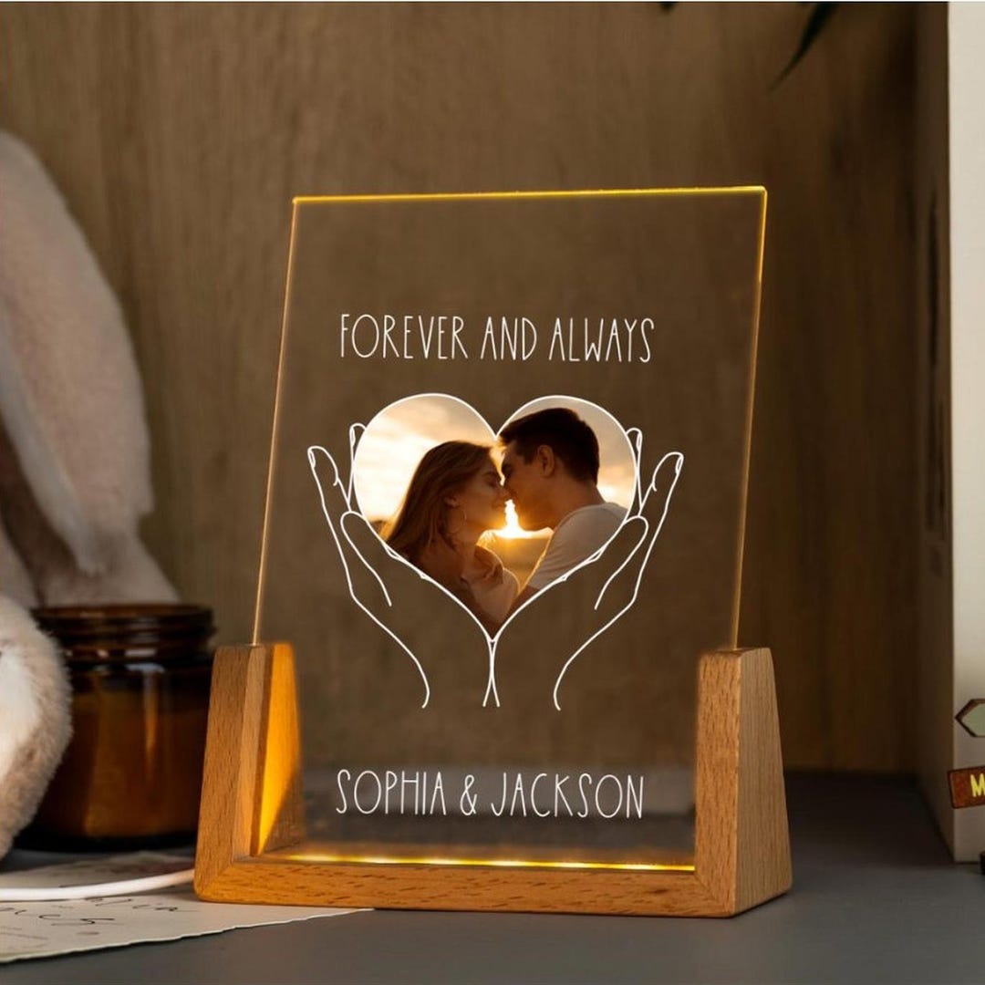 Personalized Photo Night Light Plaque,couple Photo Lamp,custom Acrylic ...