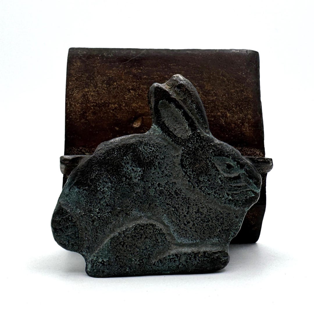Vintage Heavy Metal Rabbit Card Holder - Etsy
