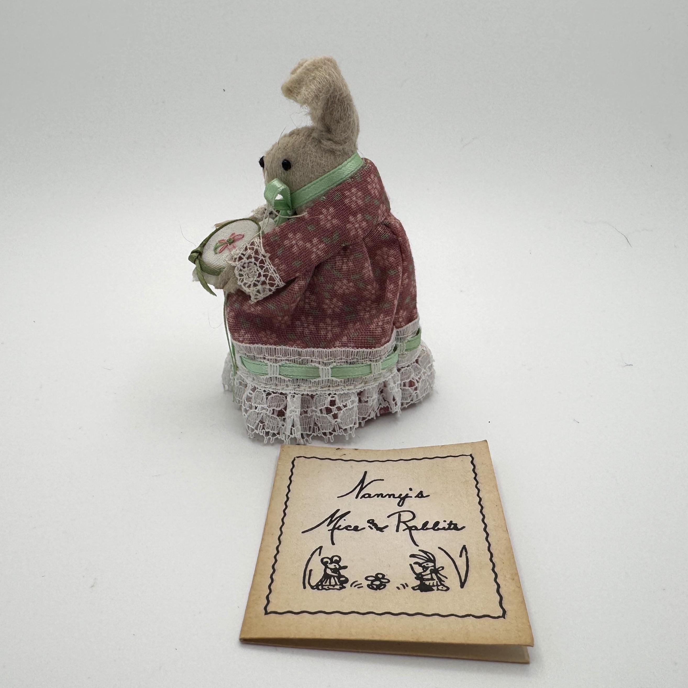 Vintage Nanny's Mice and Rabbits "embroiderer" Rabbit Plush Figurine - Etsy