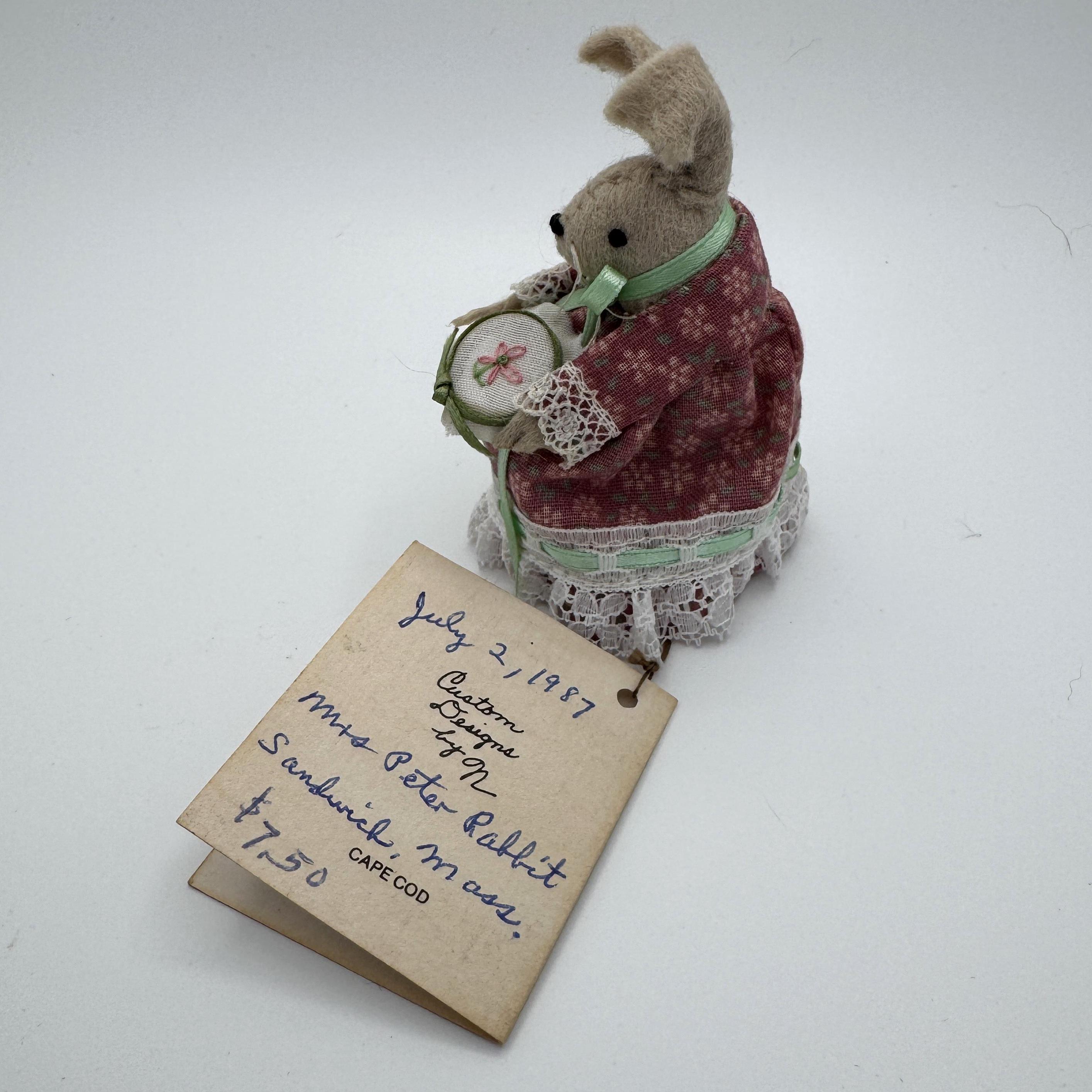 Vintage Nanny's Mice and Rabbits "embroiderer" Rabbit Plush Figurine - Etsy