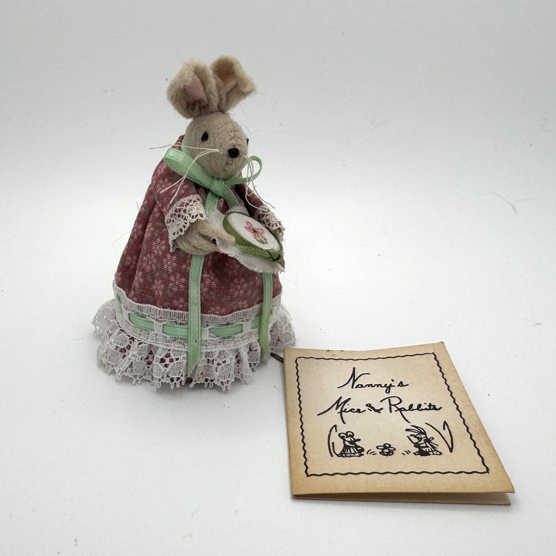 Vintage Nanny's Mice and Rabbits "embroiderer" Rabbit Plush Figurine - Etsy